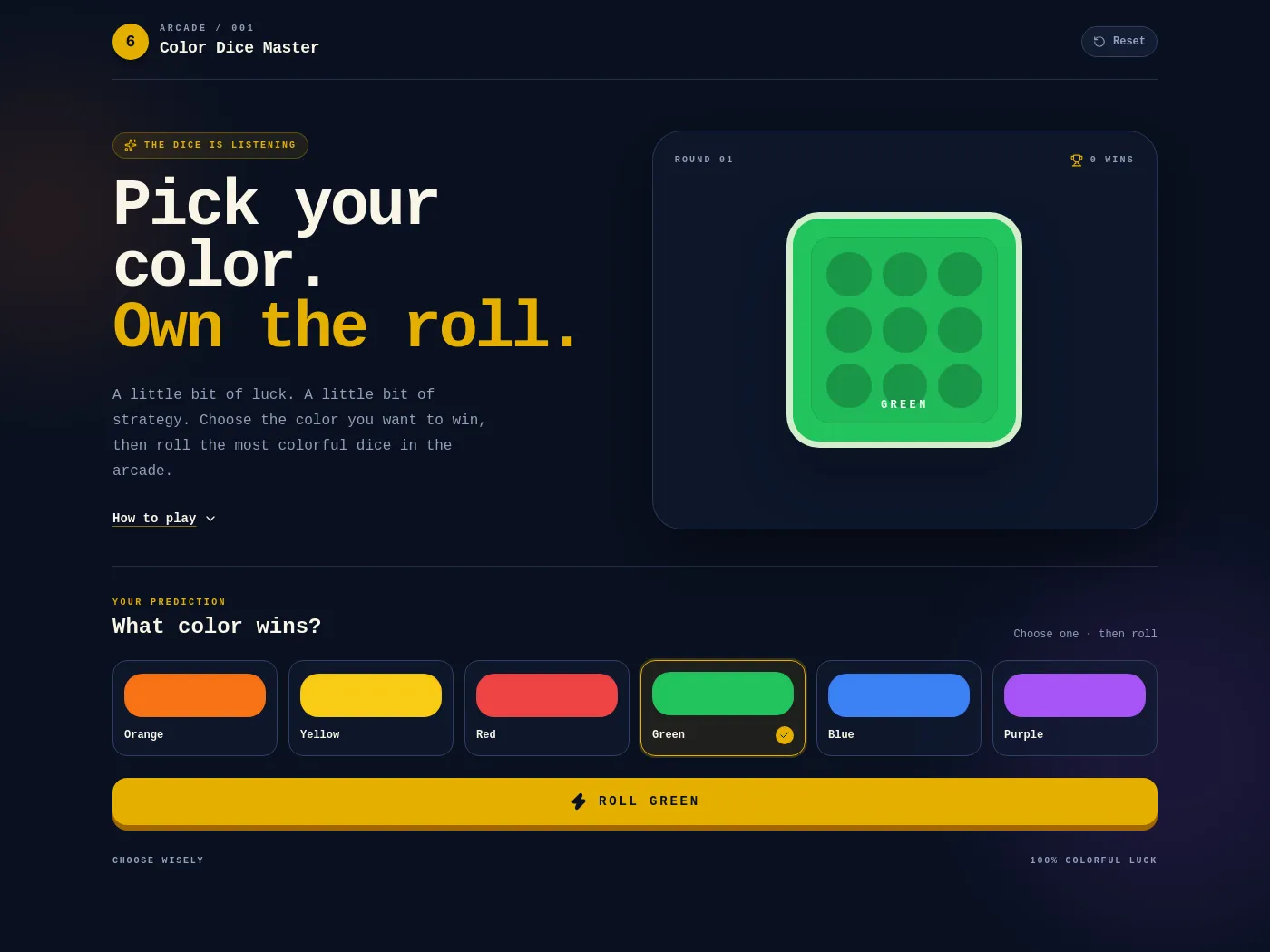 Color Dice online