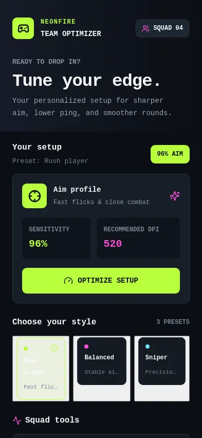 NeonFire Game Optimizer