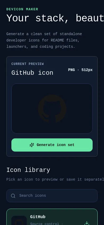 DevIcon Generator
