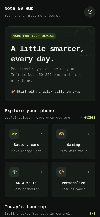 Infinix Note 50 Hub