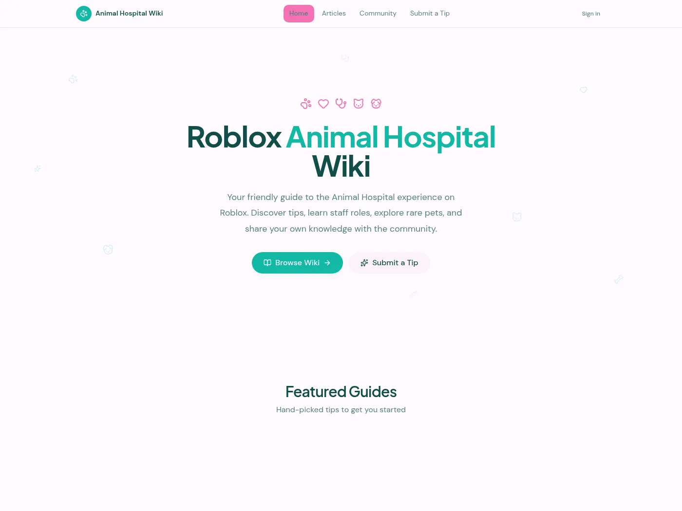 Roblox Animal Hospital Wiki
