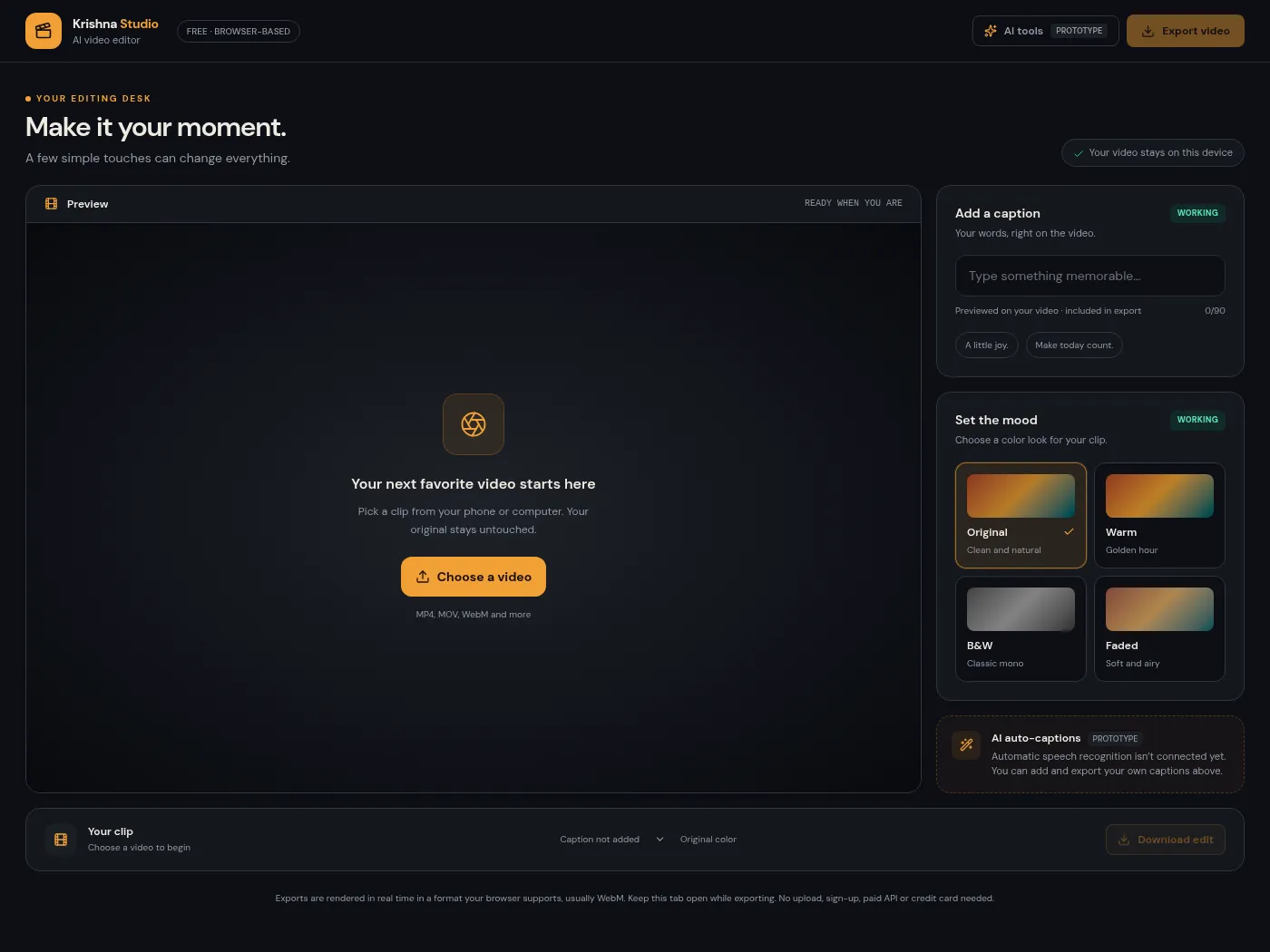 Krishna AI Video Editor