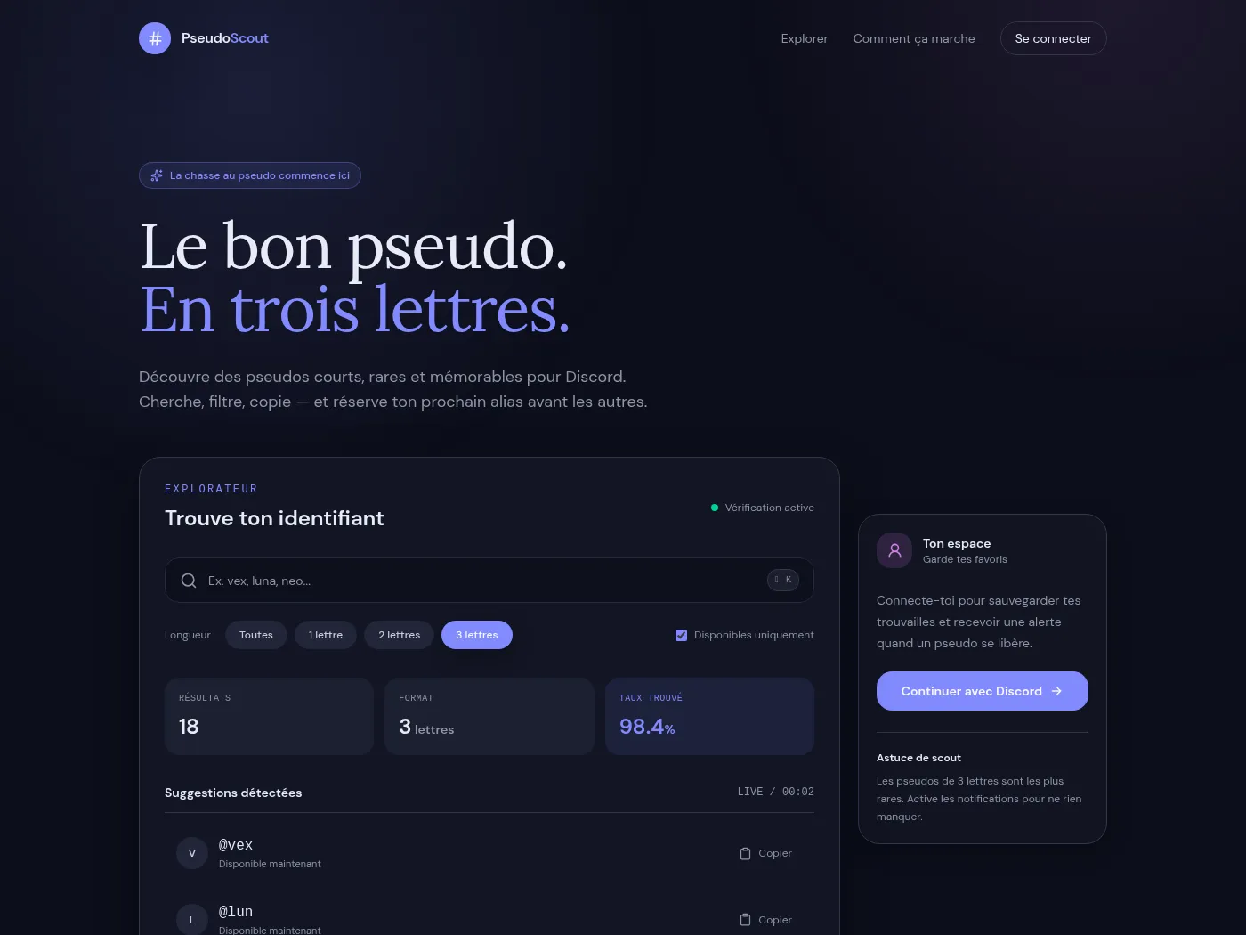 Discord 3-Letter Finder