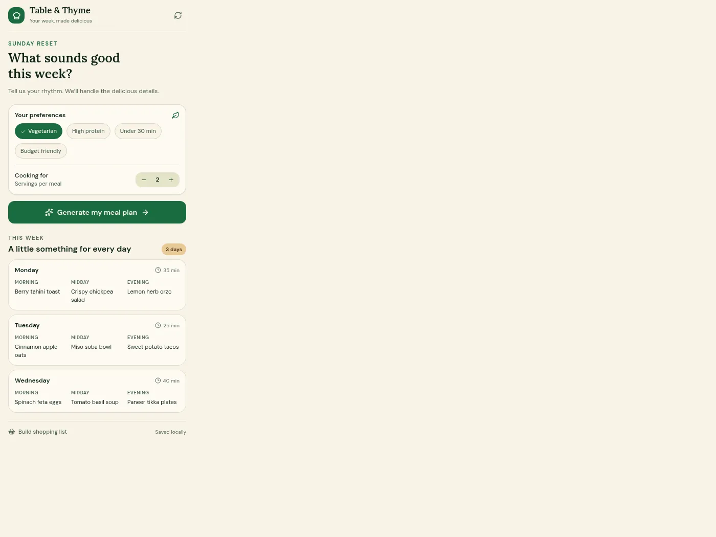 AI Meal Planner Extension