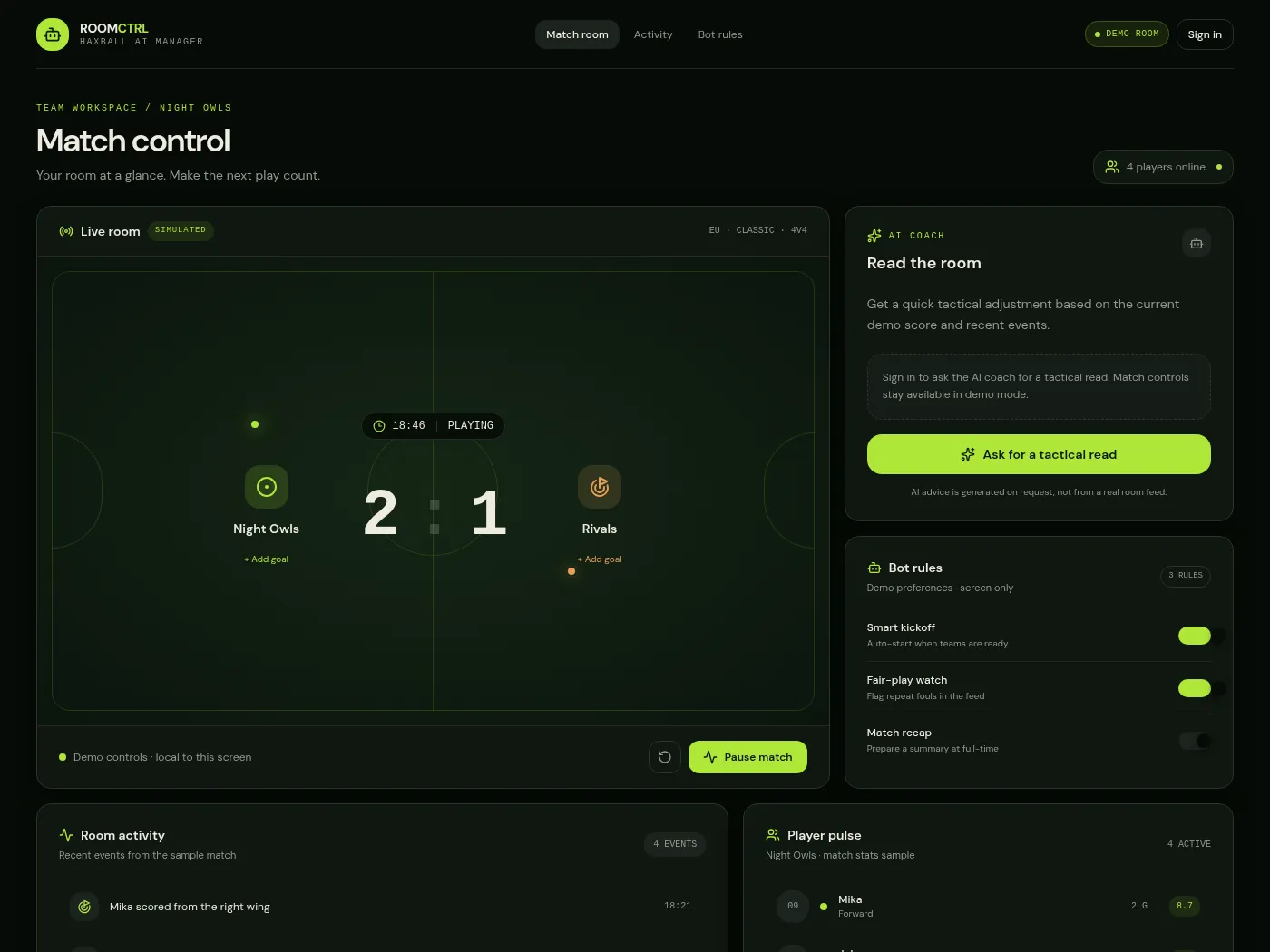 Haxball AI Manager