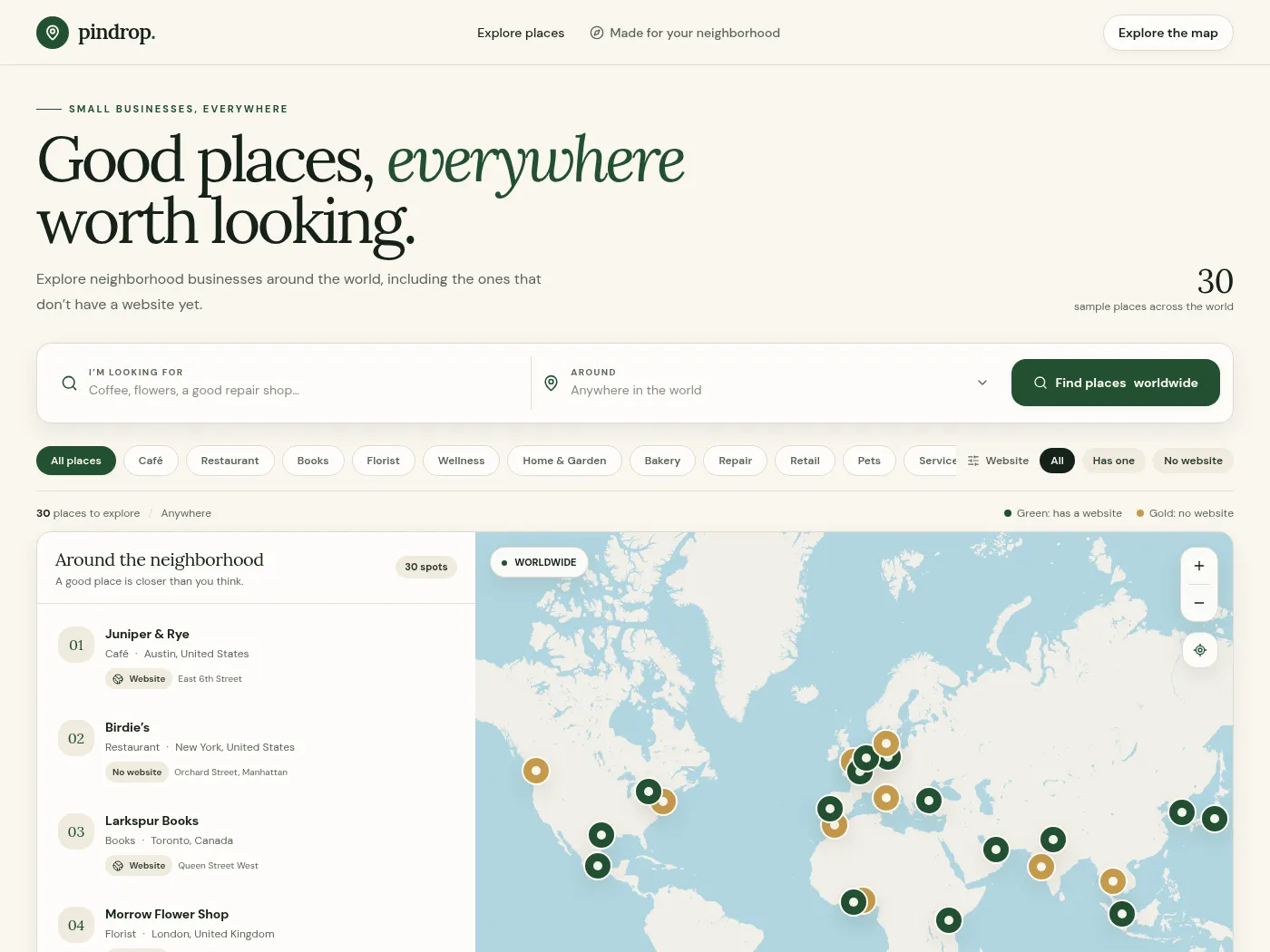 Pindrop Business Finder