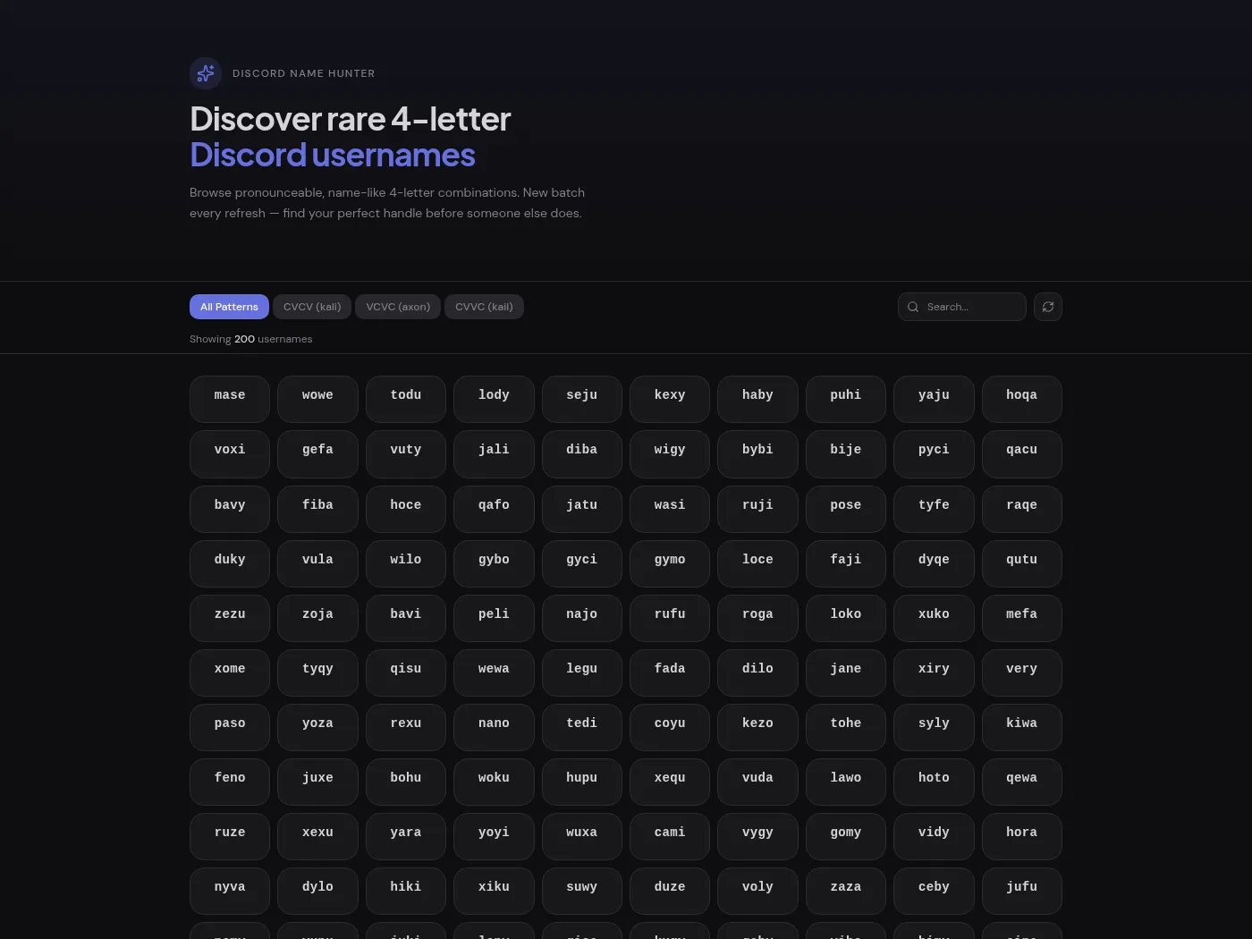 Discord Name Hunter