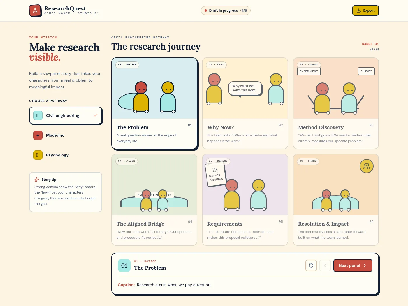 ResearchQuest Comic Maker