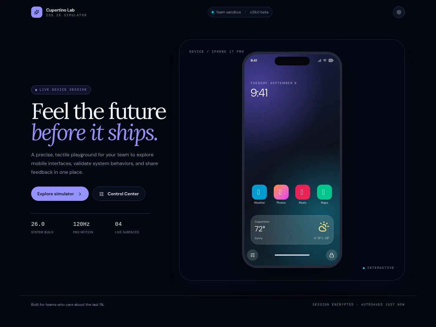 iOS 26 Web Simulator