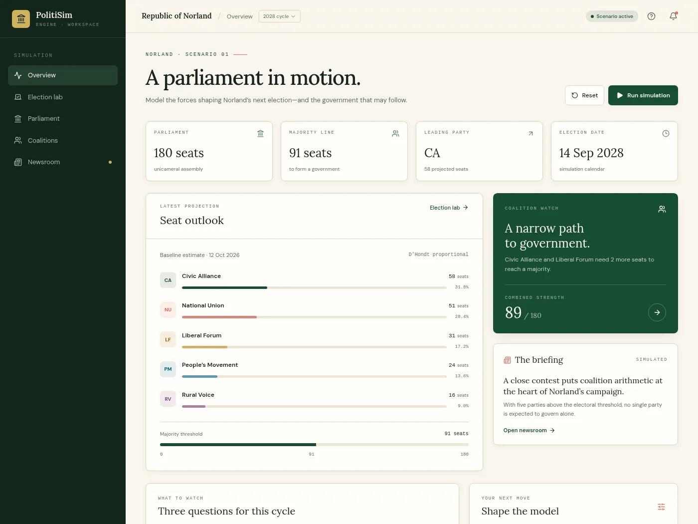PolitiSim Engine
