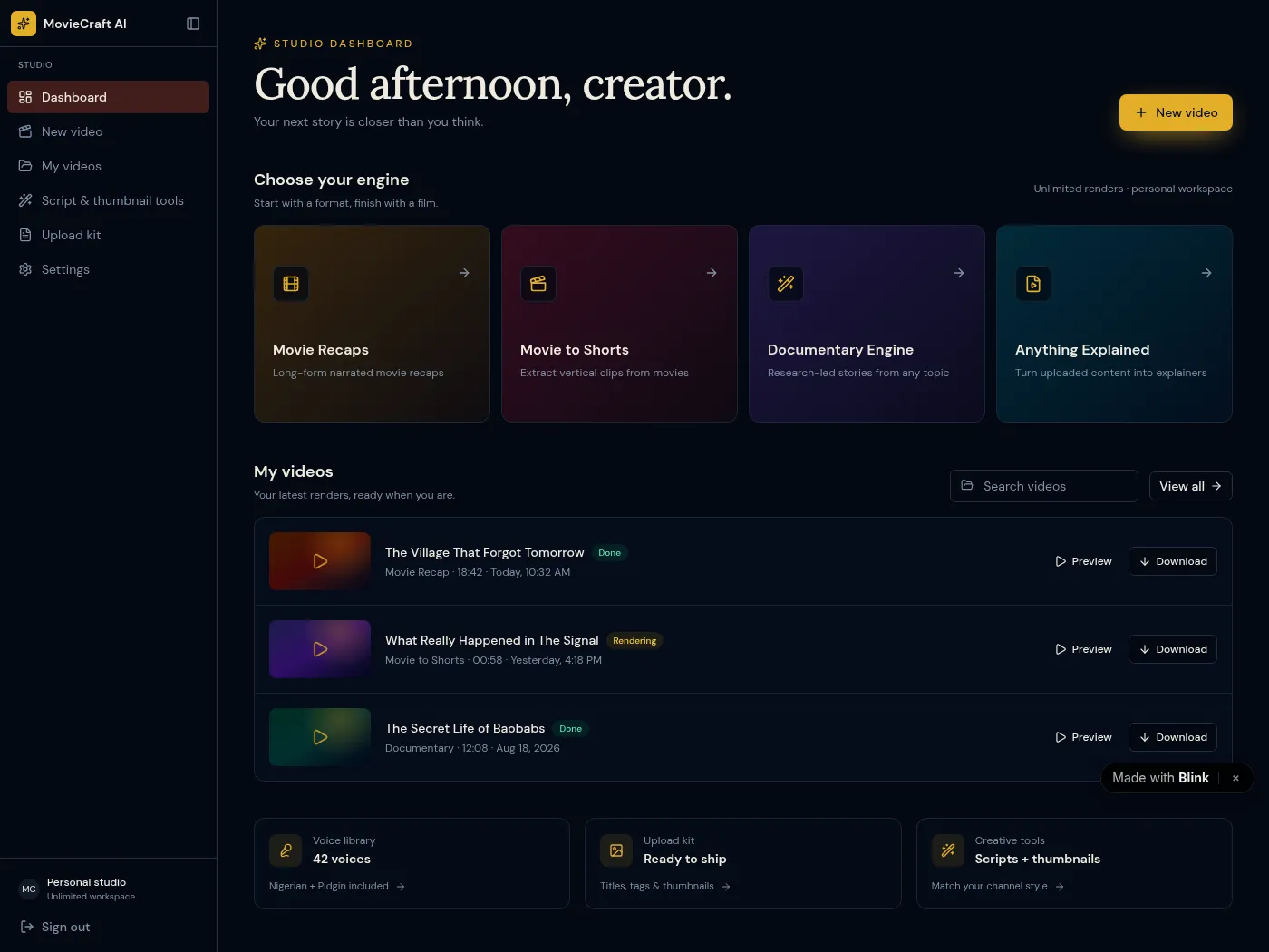 MovieCraft AI Platform