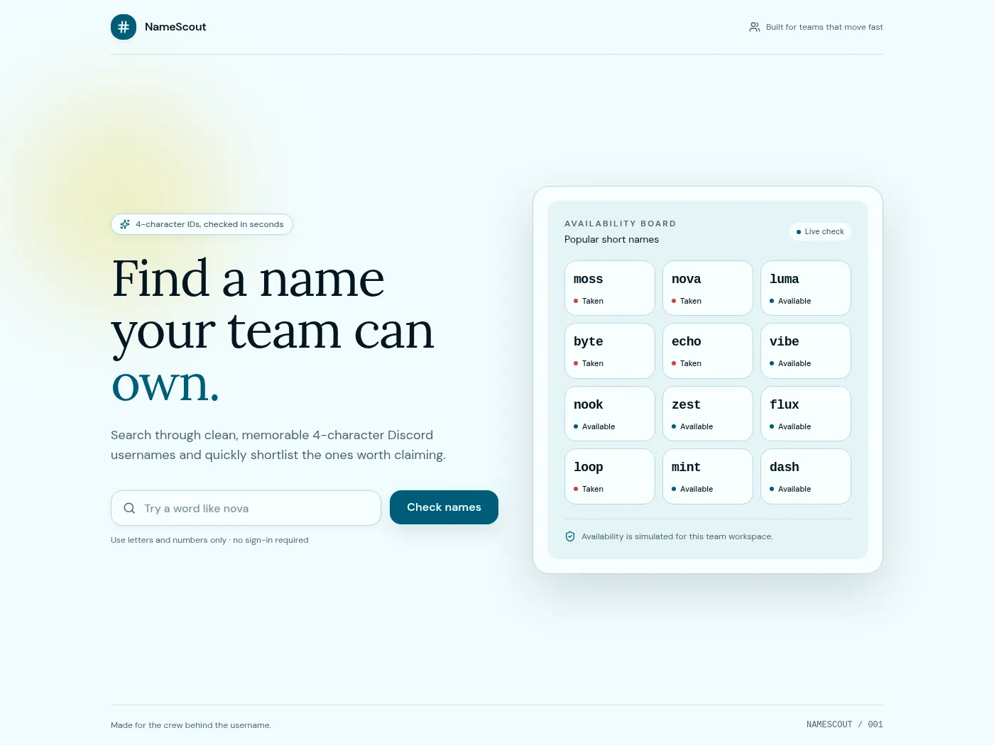 Discord Name Finder