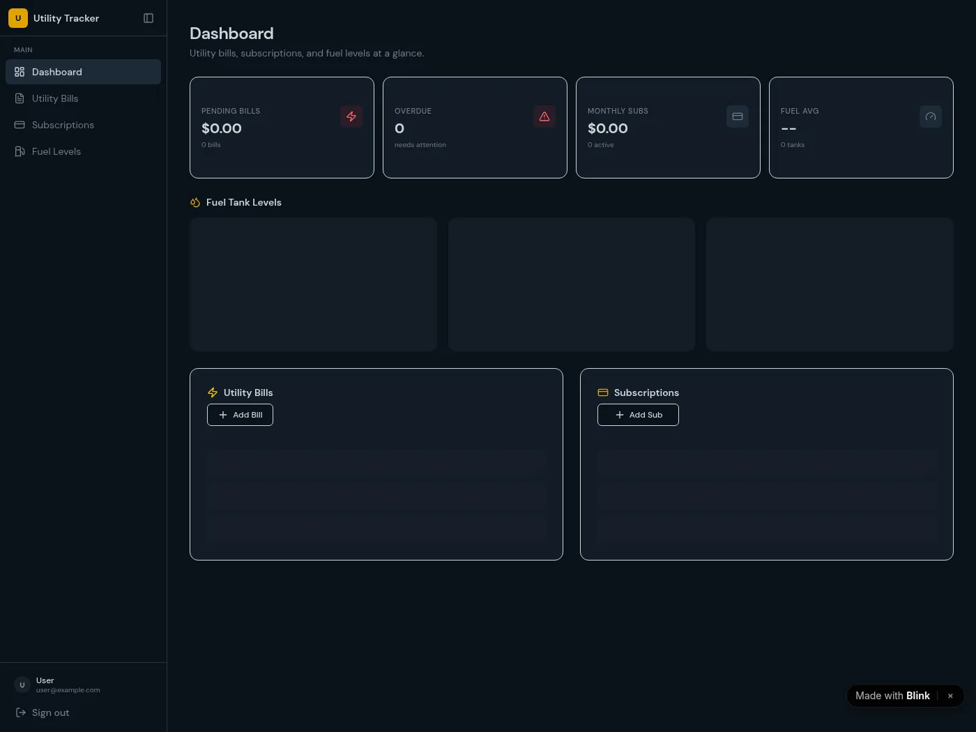 Utility Tracker Dashboard