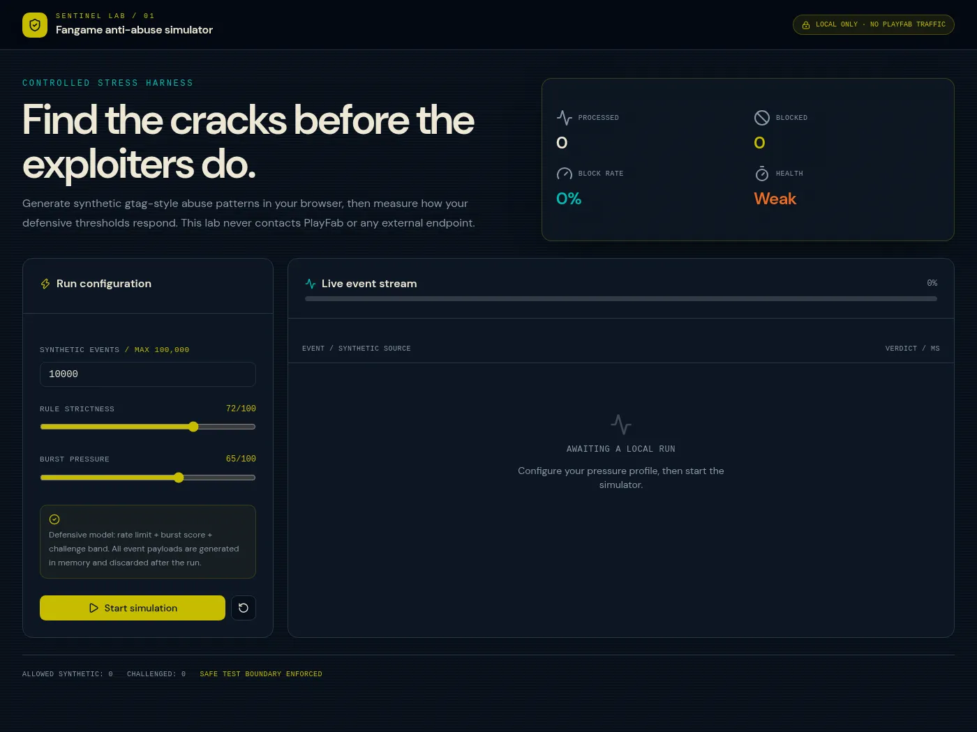 PlayFab Stress Tester