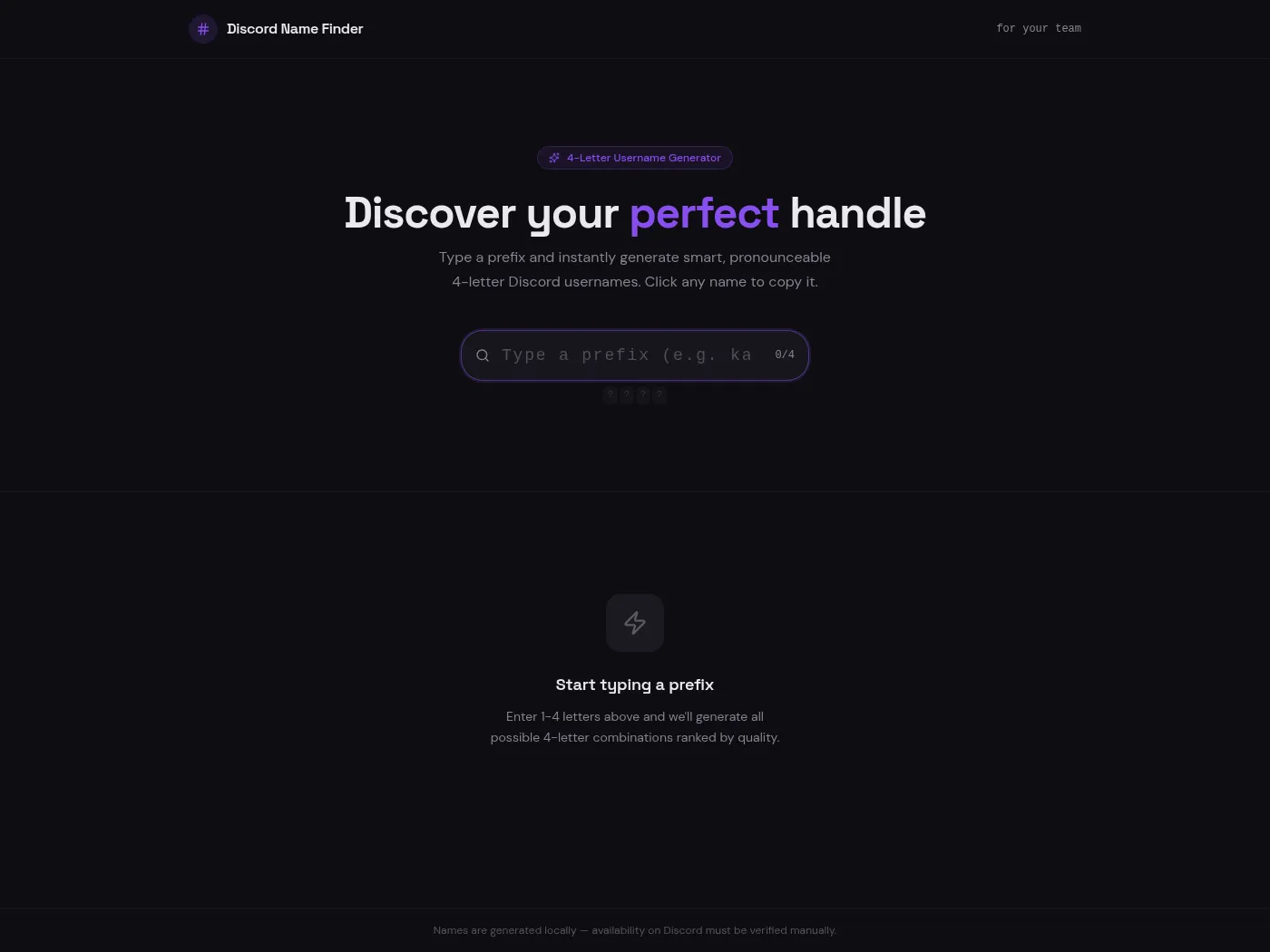 Discord Name Finder