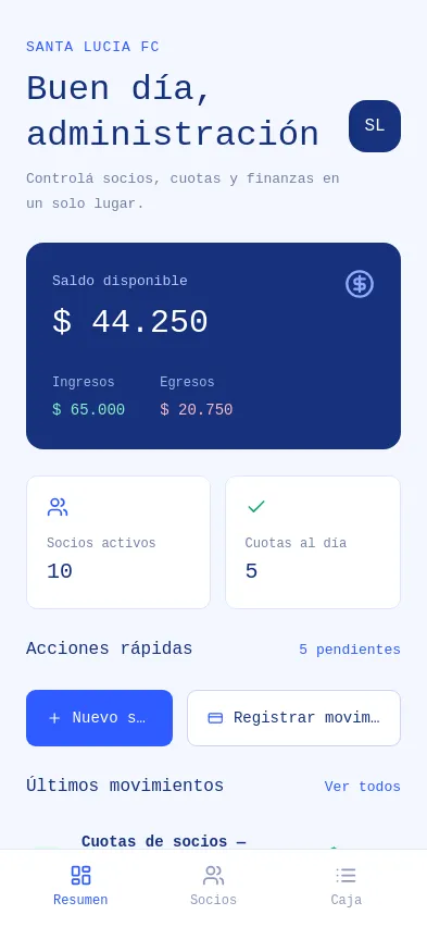 Santa Lucia FC Socios App
