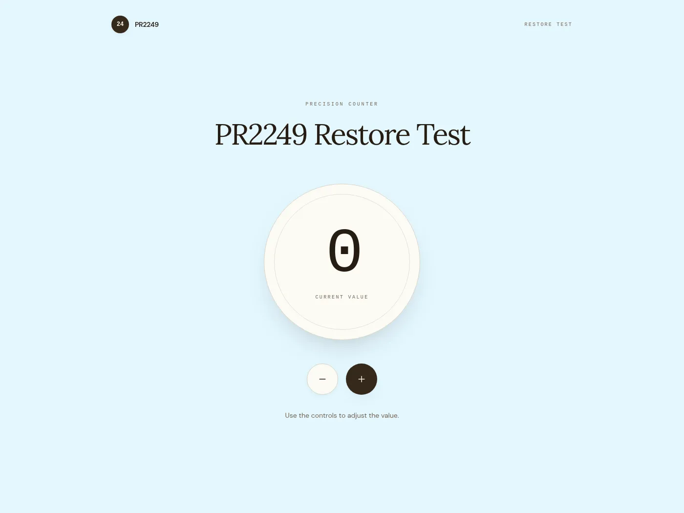 PR2249 Restore Test Counter