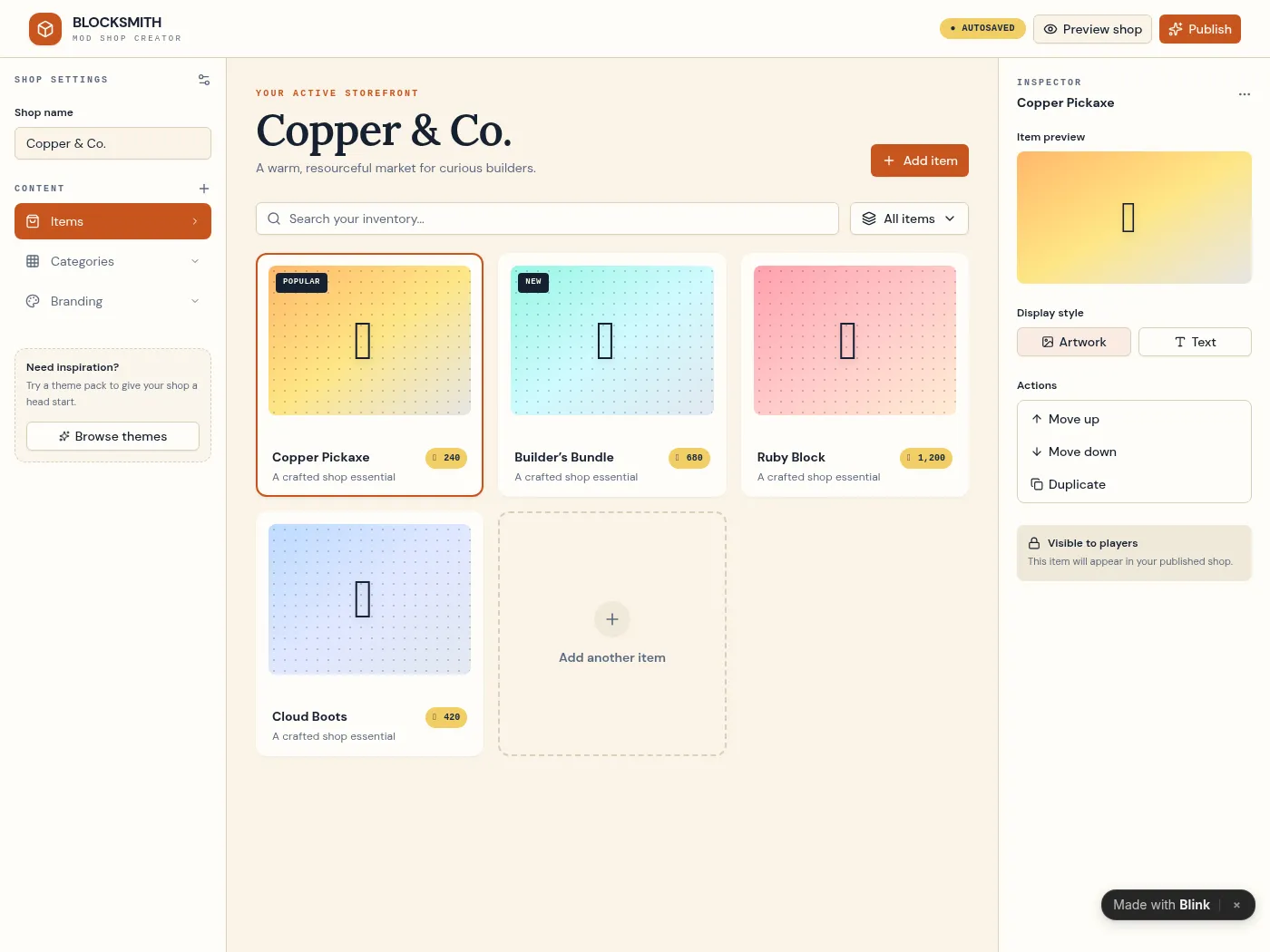 Mod Shop Creator