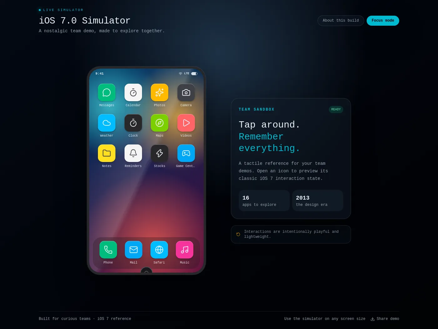 iOS 7 Simulator Web