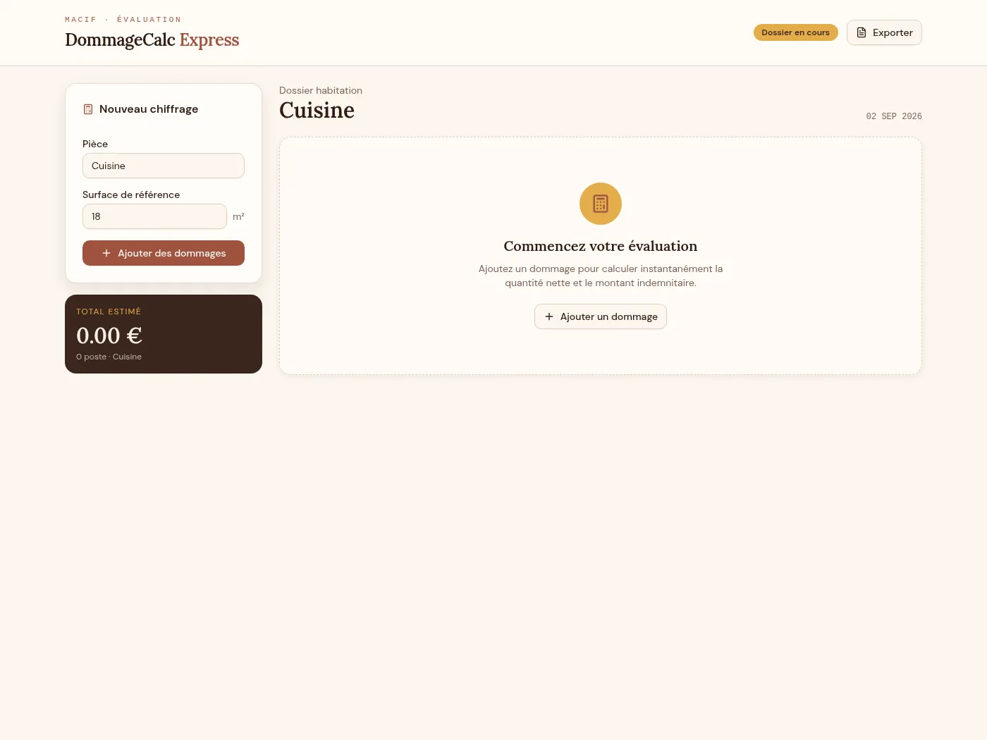 DommageCalc Express