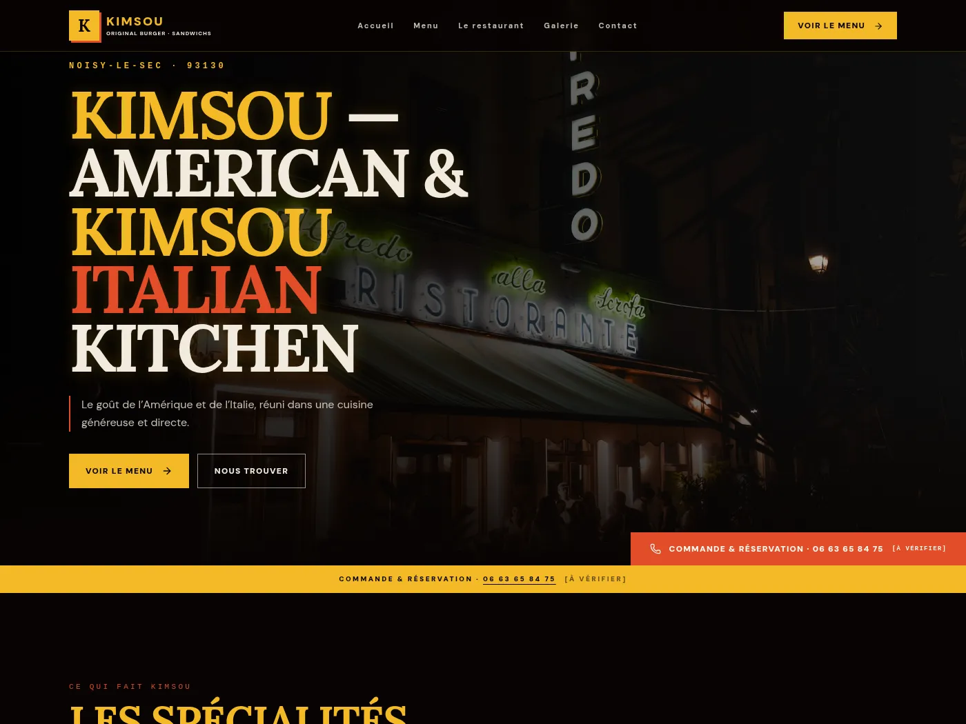 Kimsou Restaurant Demo Site