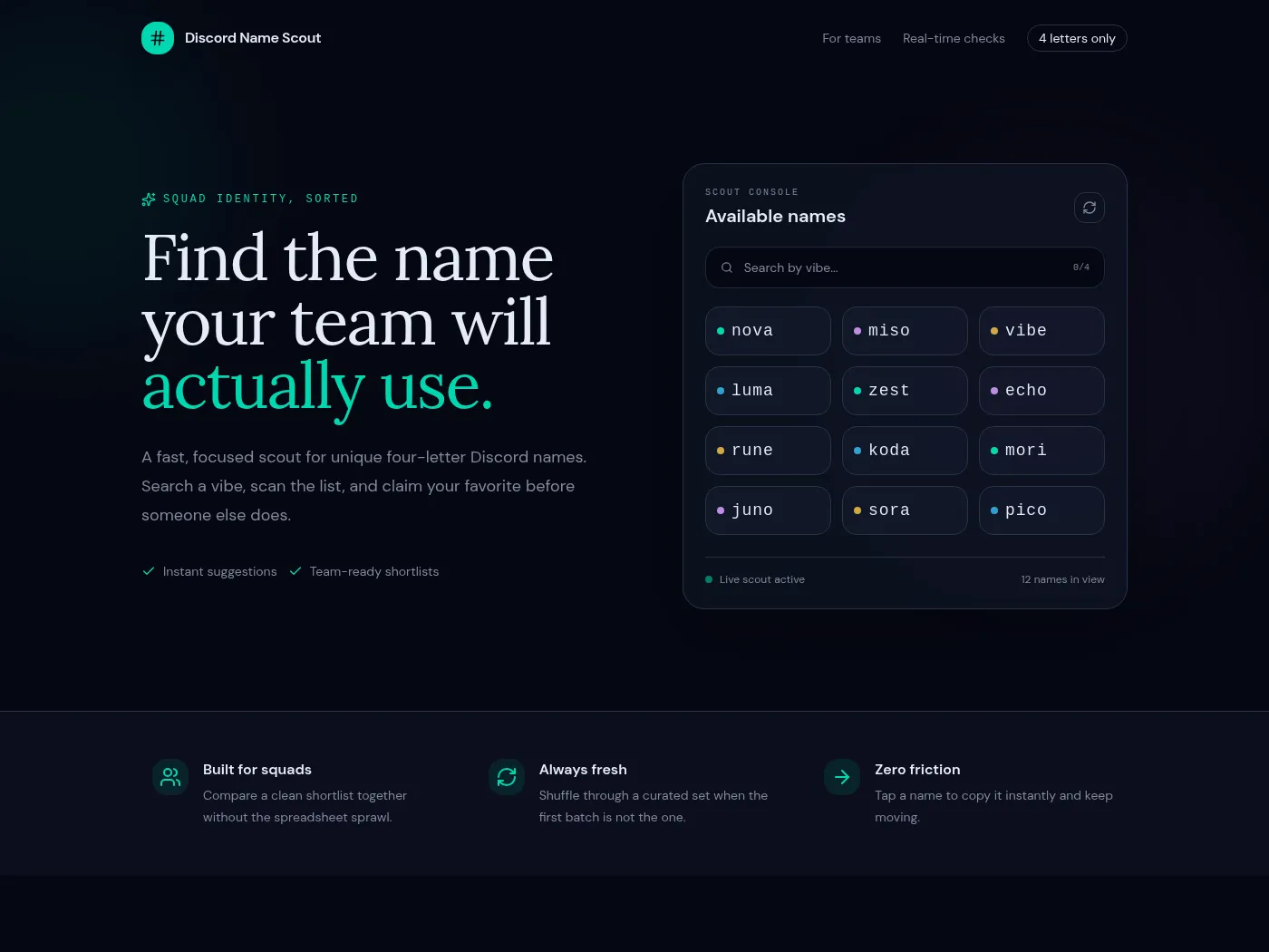 Discord Name Scout