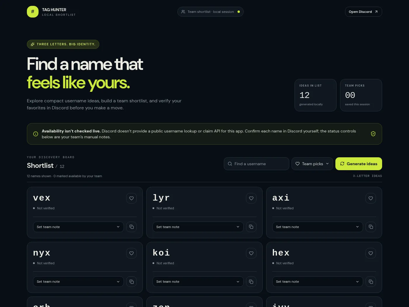 Discord Tag Hunter