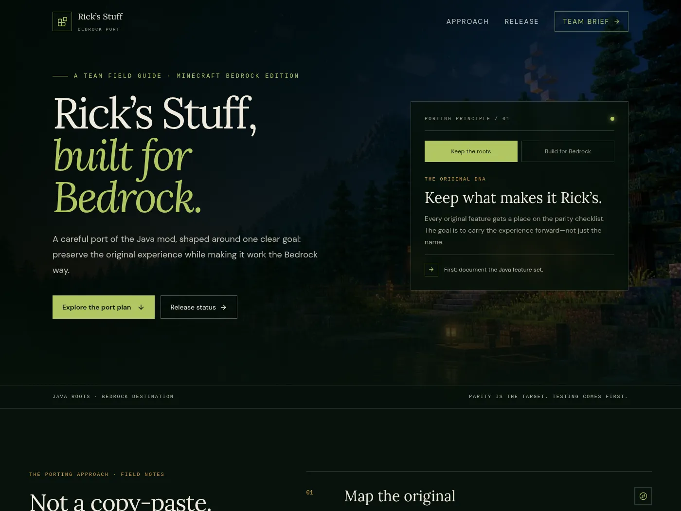 Rick's Stuff Bedrock Port