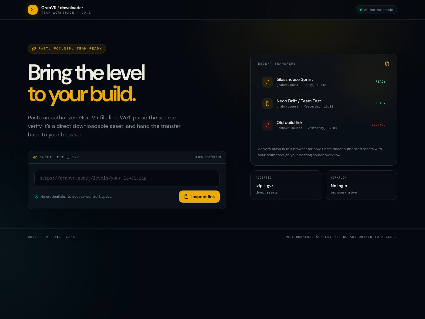 GrabVR Level Downloader