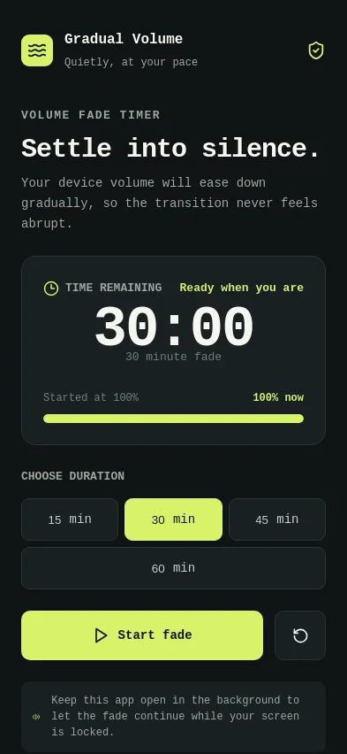 Gradual Volume Reducer