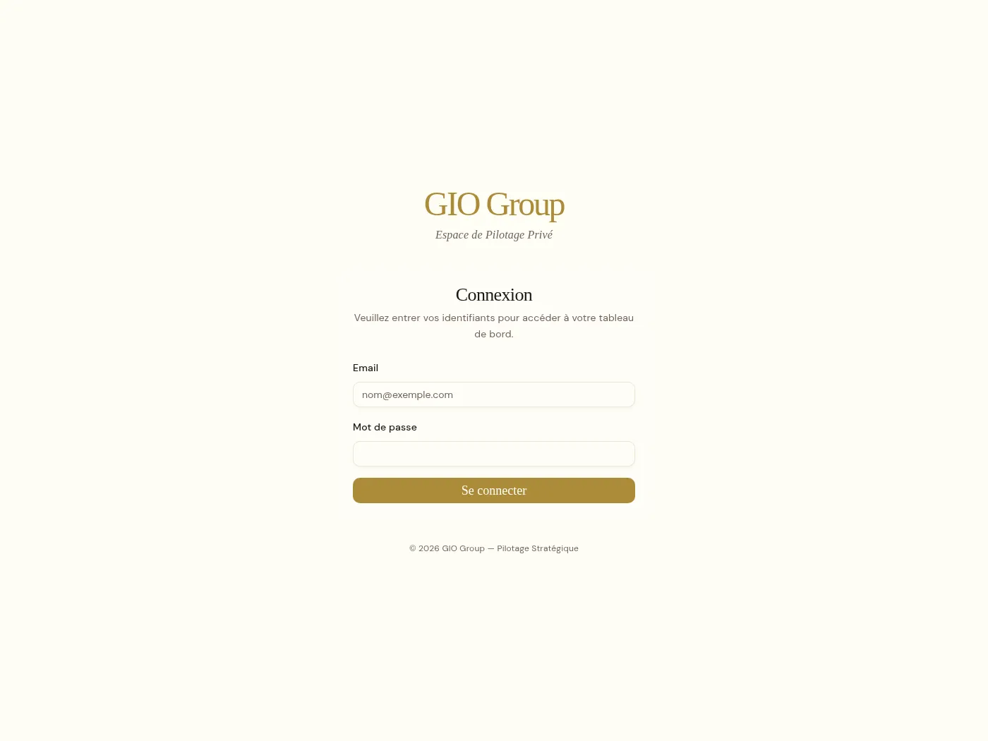 GIO Pilotage Dashboard