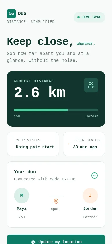 Duo Distance Tracker