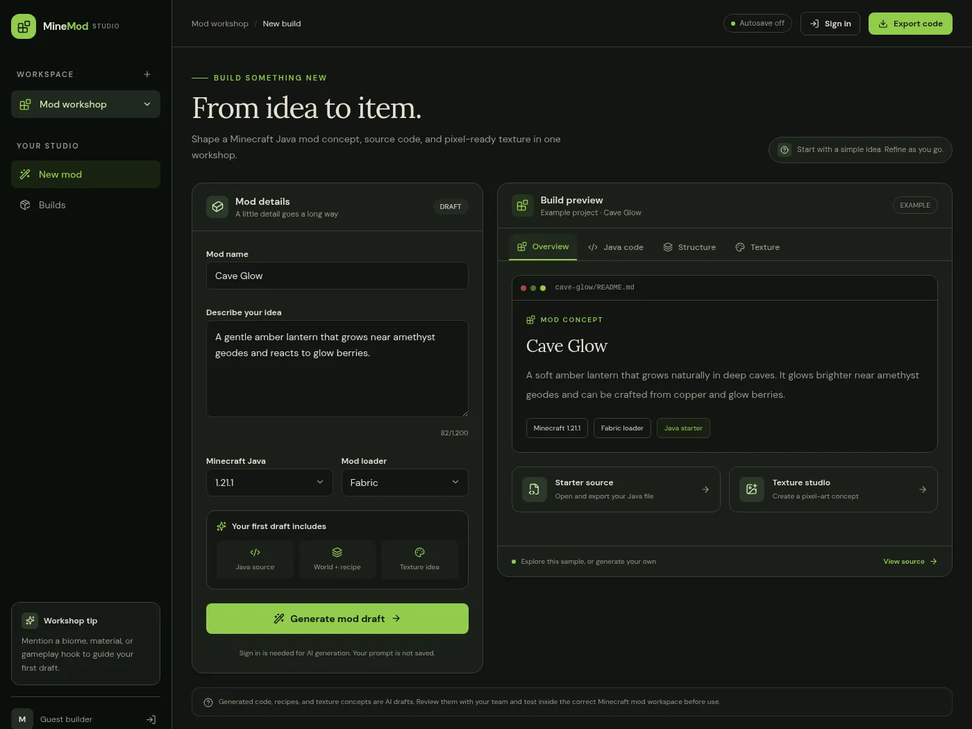 MineMod AI Builder