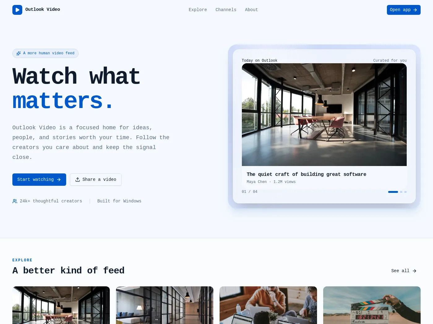Outlook Video Platform