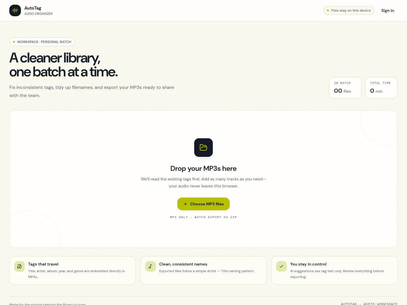 AutoTag Audio Organizer