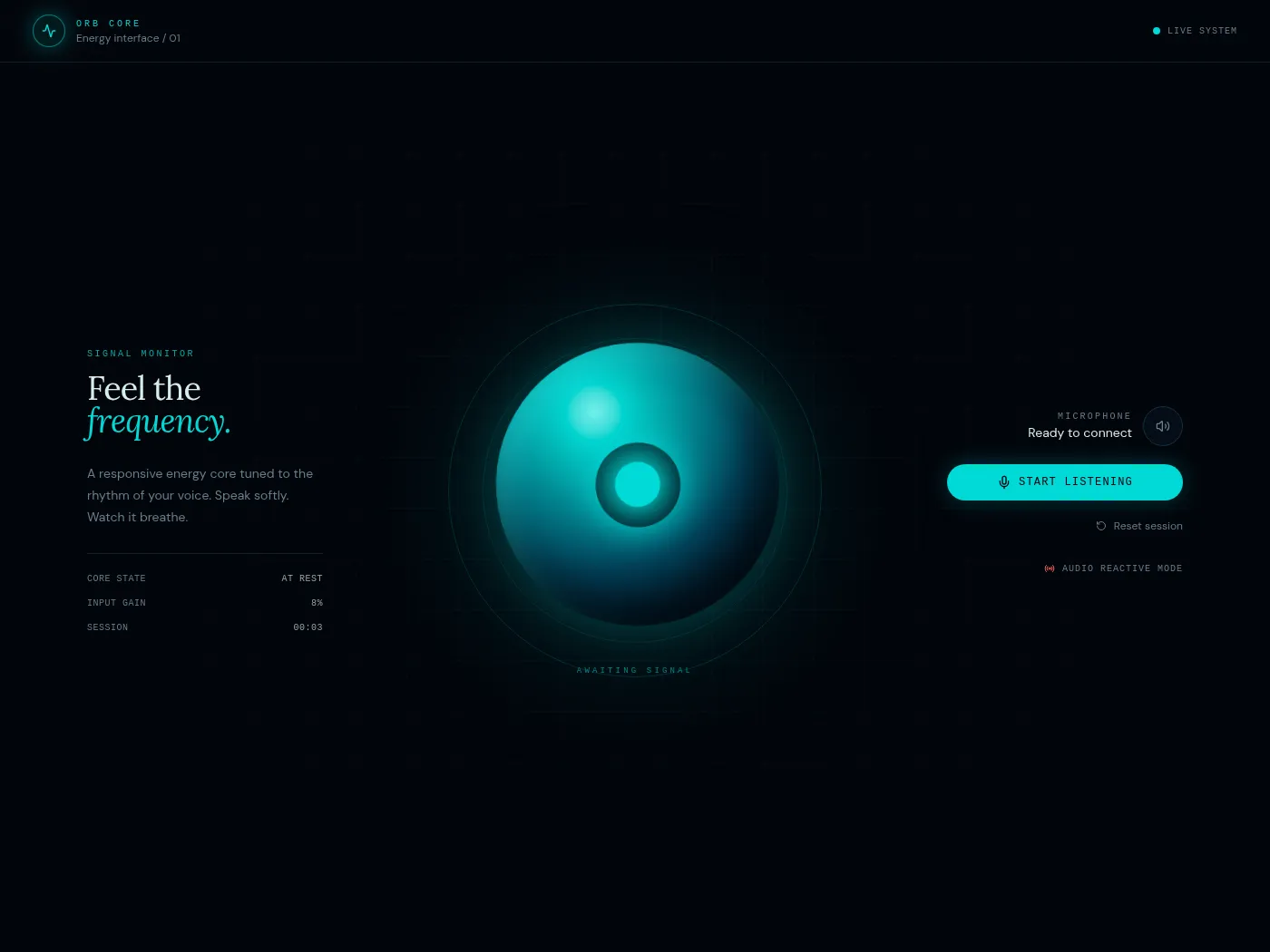 Orb Energy Core Visualizer