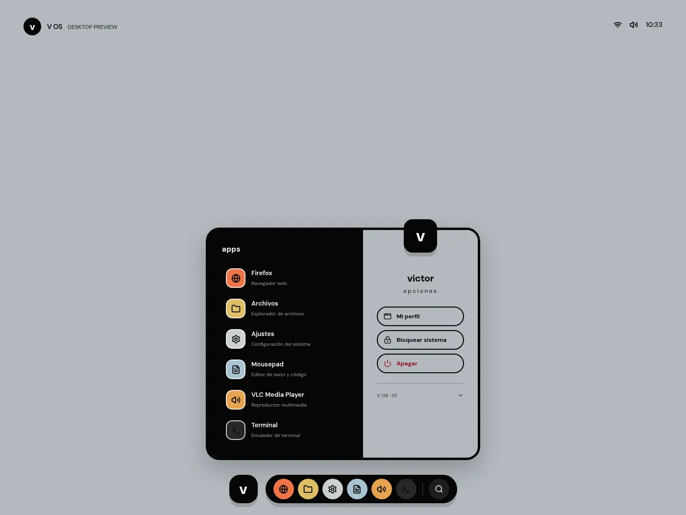 V OS Desktop Theme