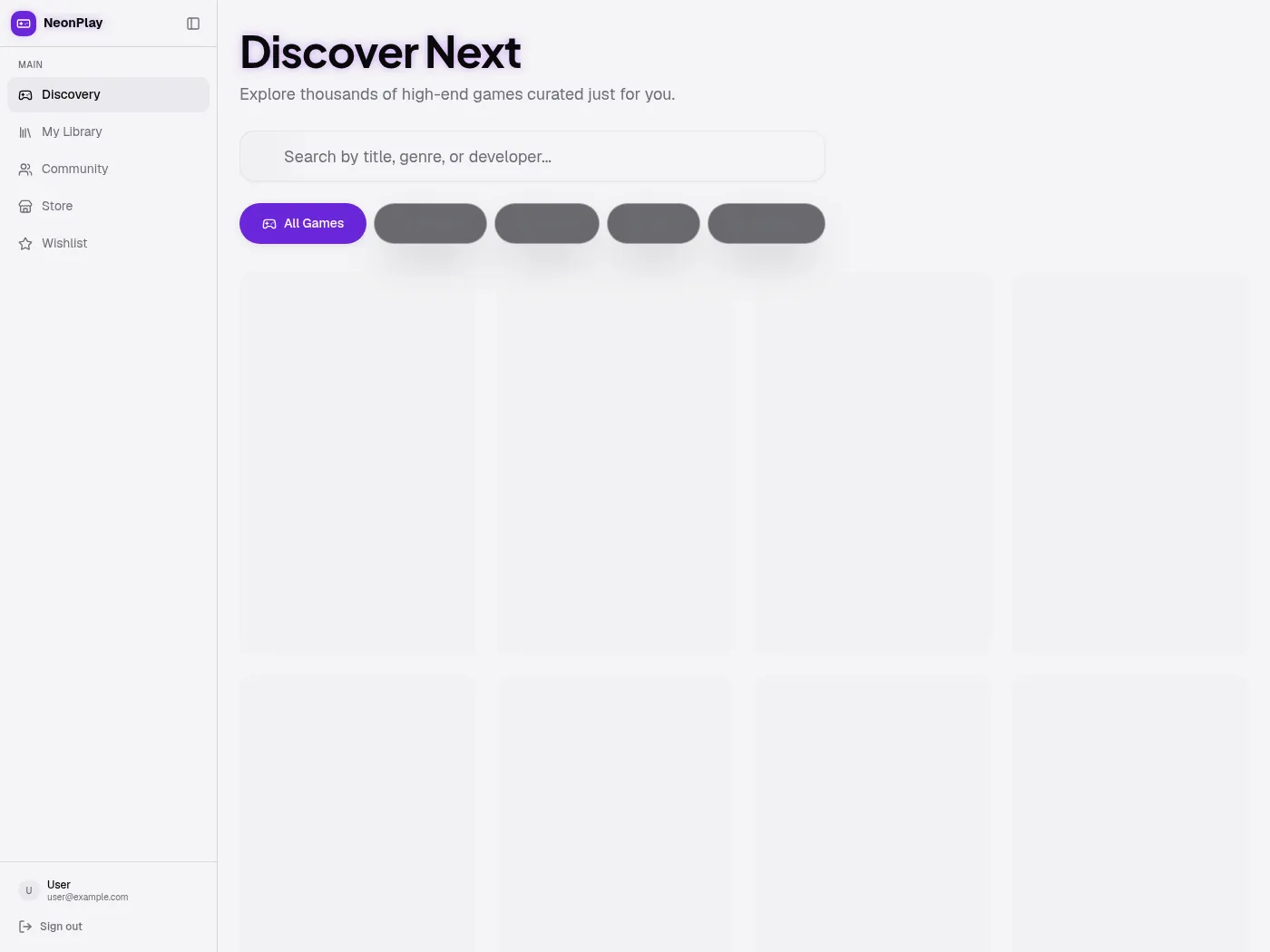 NeonPlay Gaming Hub