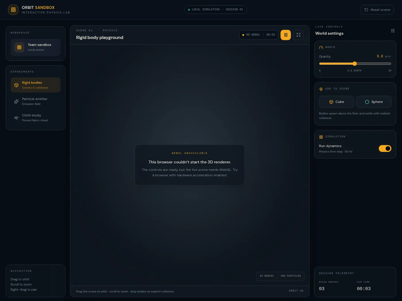 Orbit Sandbox 3D