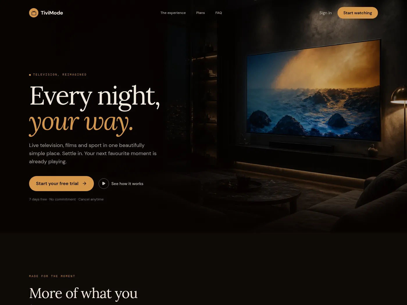 TiviMode Landing Page