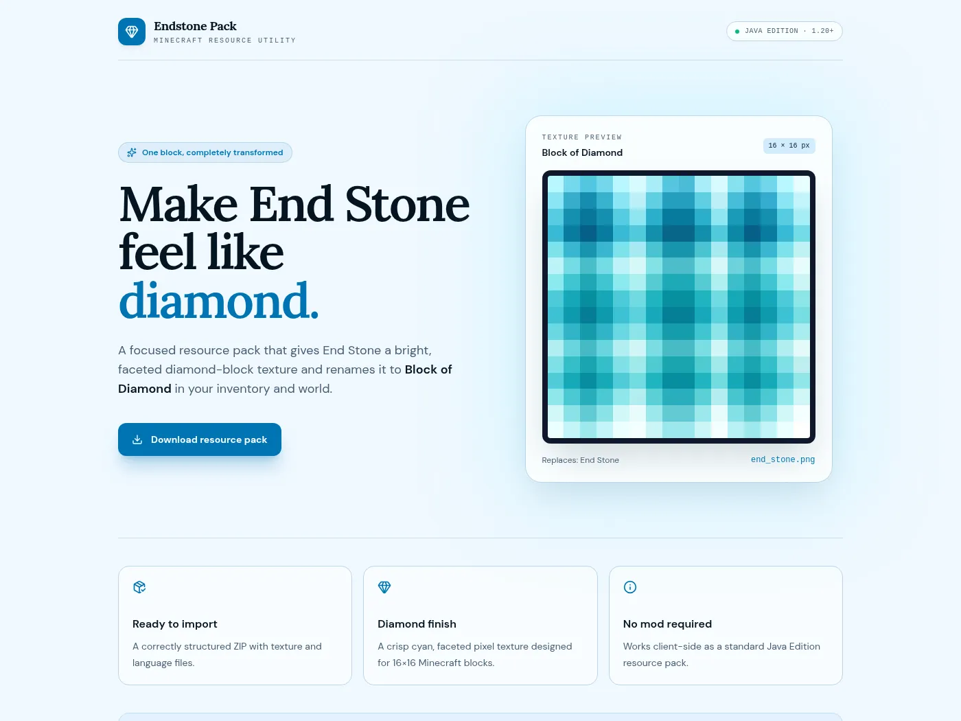 Diamond End Stone Pack