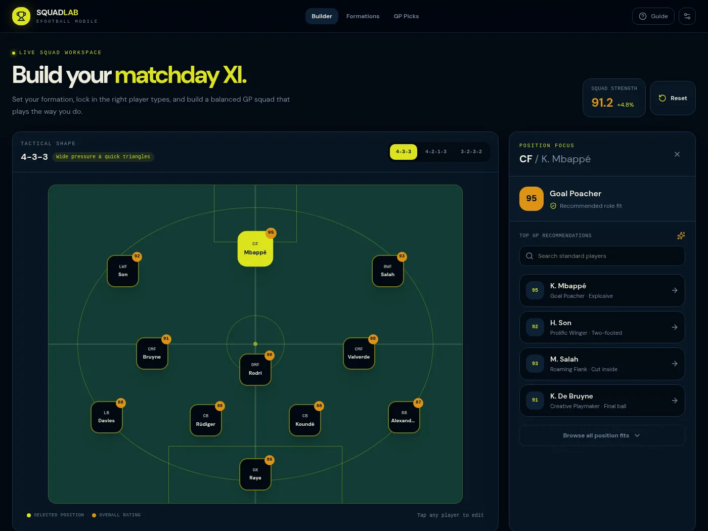 eFootball Squad Builder