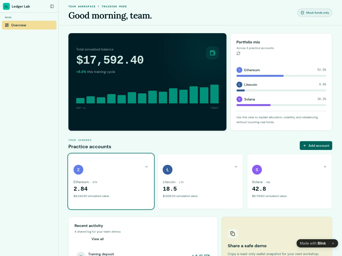 Mock Crypto Wallet