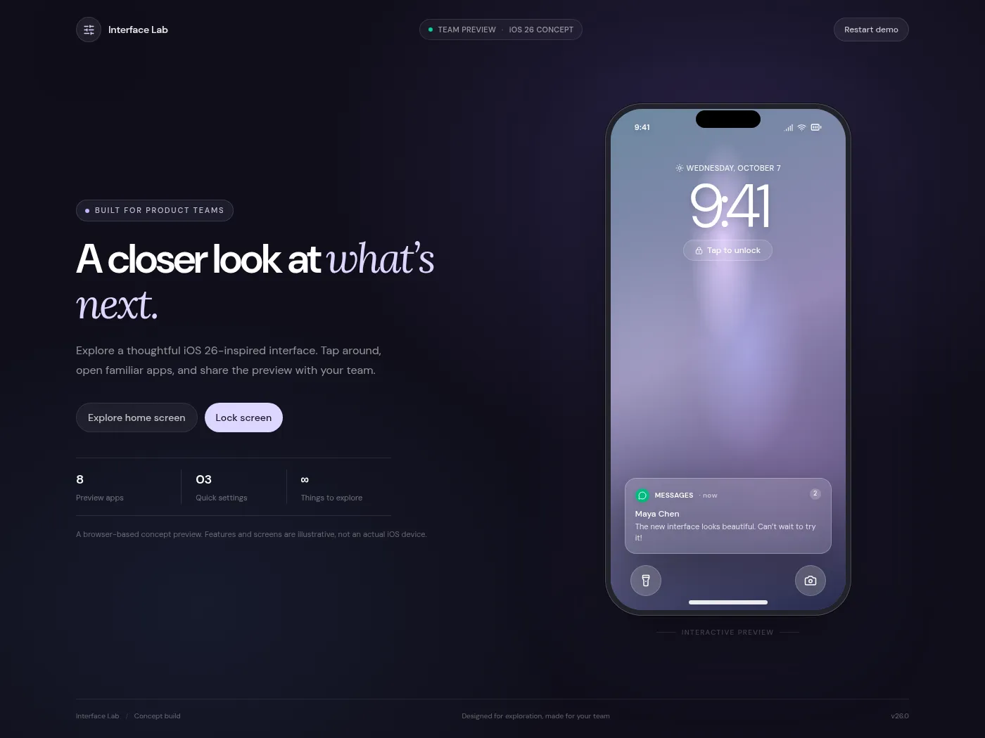 iOS 26 Web Simulator