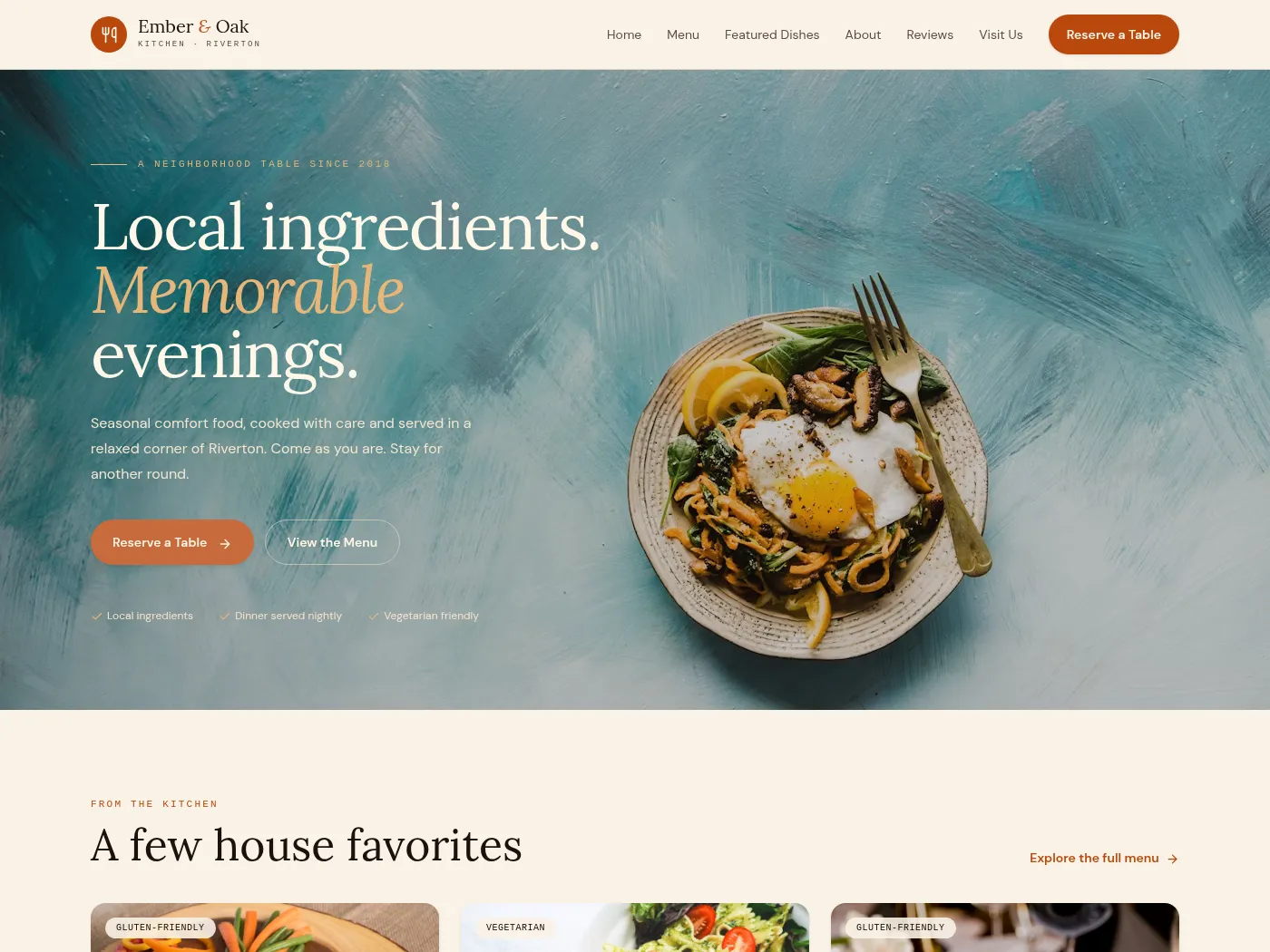 Ember & Oak Kitchen Site