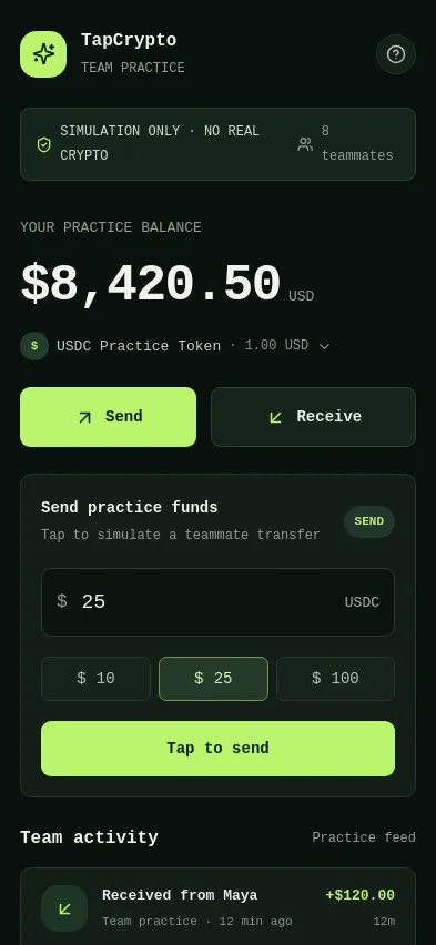 TapCrypto Simulator