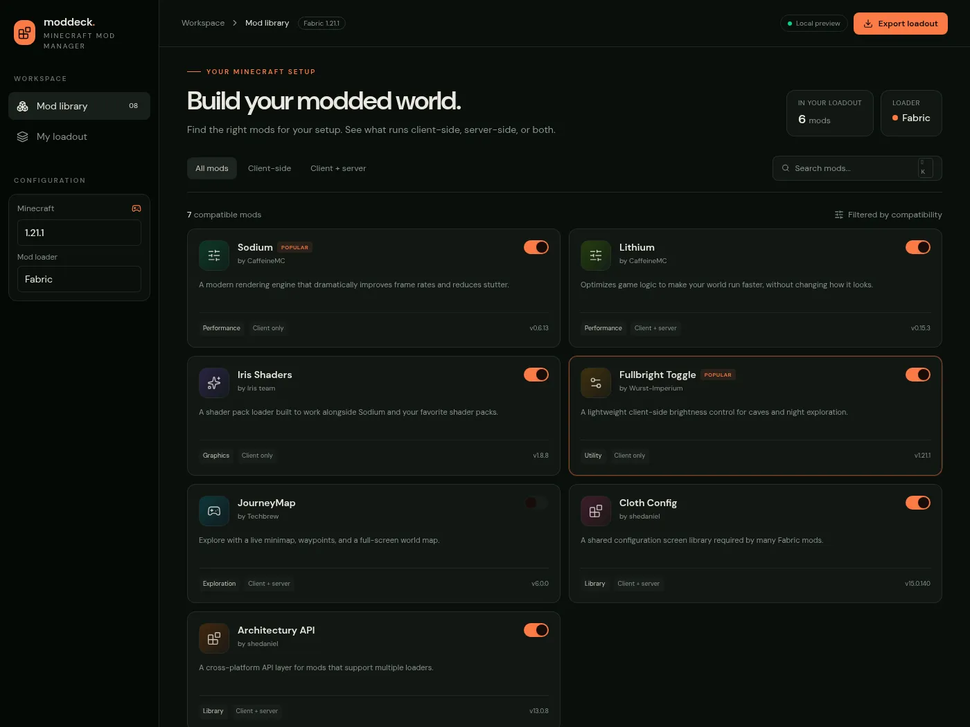 Minecraft Mod Client Portal