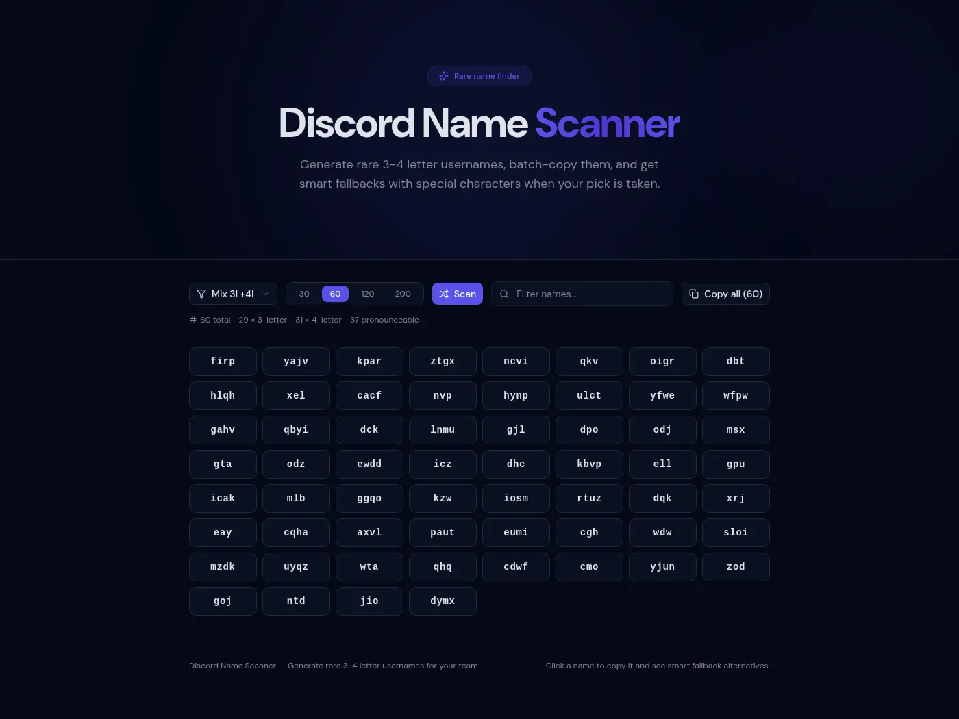 Discord Name Scanner
