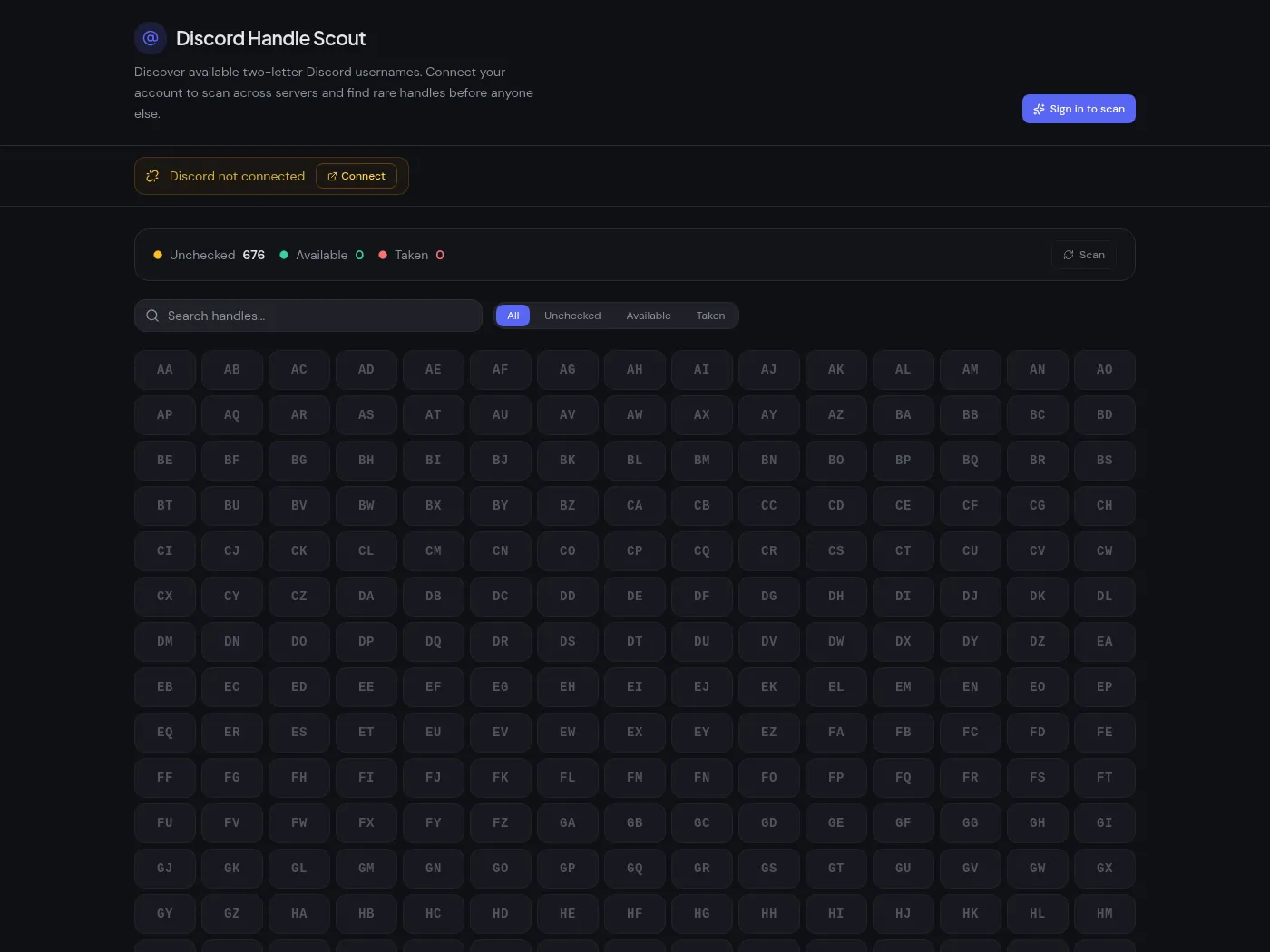 Discord Handle Scout
