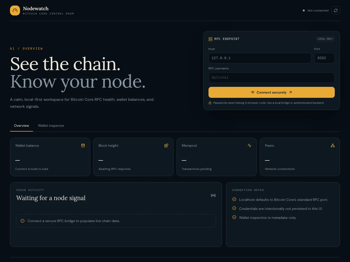 Web Bitcoin RPC Dashboard